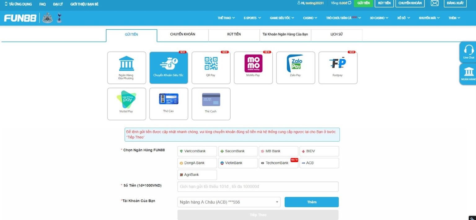 Nạp Tiền Fun88 Dễ Dàng Với Hướng Dẫn Cực Chi Tiết